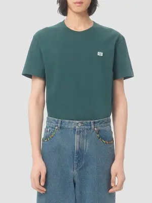 Valentino Garavani Cotton T-shirt With Vlogo Patch - Dark Green