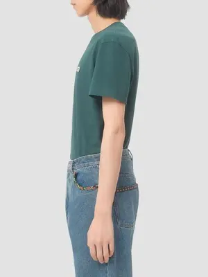 Valentino Garavani Cotton T-shirt With Vlogo Patch - Dark Green