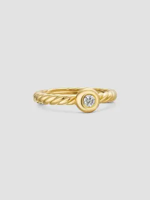 David Yurman Petite Cable Ring In 18k Yellow Gold