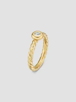 David Yurman Petite Cable Ring In 18k Yellow Gold