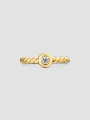 David Yurman Petite Cable Ring In 18k Yellow Gold