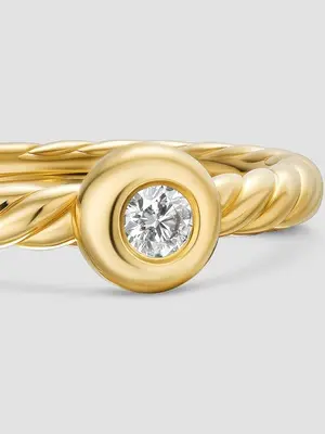 David Yurman Petite Cable Ring In 18k Yellow Gold
