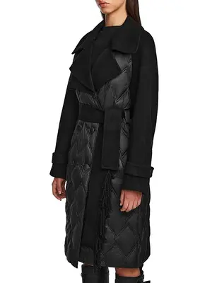 Rudsak Zoe Quilted Double-breasted Trench Coat