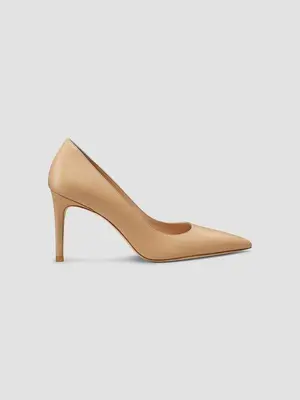 STUART WEITZMAN Power 85mm Leather Pumps - Adobe