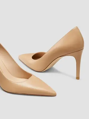 STUART WEITZMAN Power 85mm Leather Pumps - Adobe
