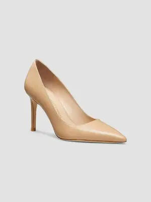 STUART WEITZMAN Power 85mm Leather Pumps - Adobe