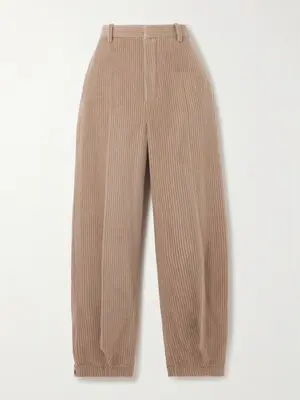 Loro Piana Cropped Corduroy Tapered Pants - Neutrals