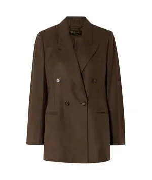 Loro Piana Oversized Double-breasted Virgin Wool Blazer - Brown