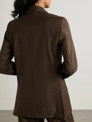Loro Piana Oversized Double-breasted Virgin Wool Blazer - Brown