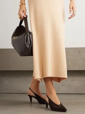 Loro Piana Rebecca Suede Slingback Pumps