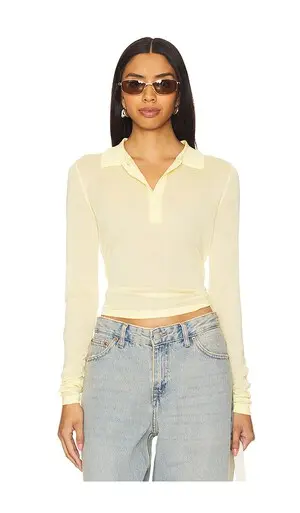 Lioness Black Swan Polo Top - Lemon