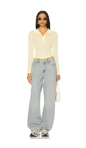 Lioness Black Swan Polo Top - Lemon