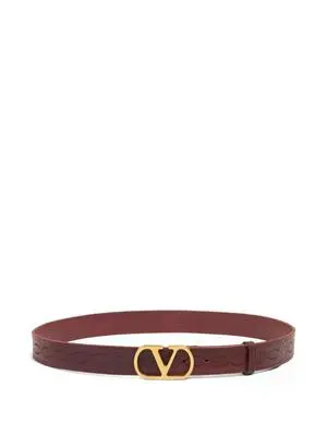 Valentino Garavani VLOGO Signature Leather Belt Red