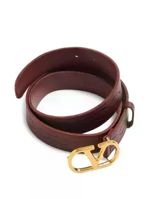 Valentino Garavani Vlogo Signature Leather Belt - Red