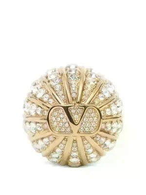Valentino Garavani Poetique Des Gouttes Metal And Swarovski®-crystal Earrings - Gold