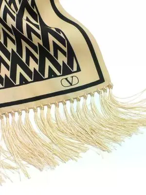 Valentino Garavani Toute La V Silk Scarf - Neutrals