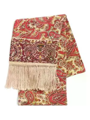 Valentino Garavani Paisley Fringed Scarf - Neutrals