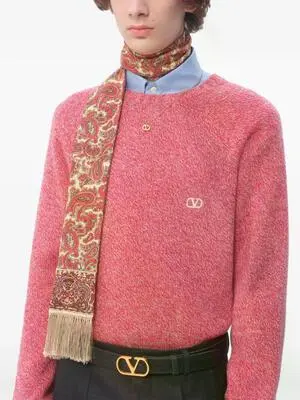 Valentino Garavani Paisley Fringed Scarf - Neutrals