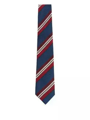 Valentino Garavani Striped Silk Neck Tie - Blue