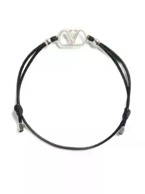 Valentino Garavani Vlogo Signature Cotton Bracelet - Black