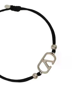 Valentino Garavani Vlogo Signature Cotton Bracelet - Black