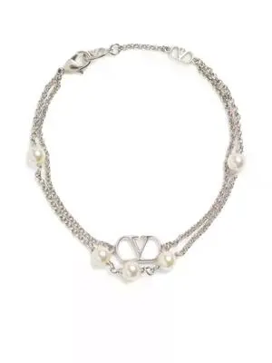 Valentino Garavani Vlogo Signature Double-chain Bracelet - Silver