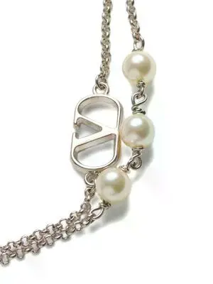 Valentino Garavani Vlogo Signature Pearl Embellished Bracelet