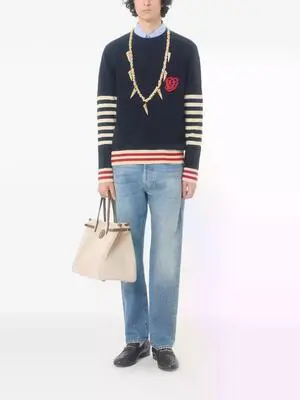 Valentino Garavani Logo-patch Jeans - Blue