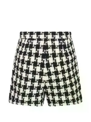 Valentino Garavani Houndstooth Tweed Shorts - Neutrals
