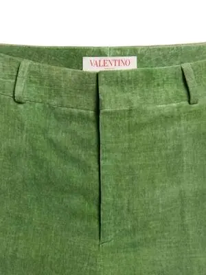 Valentino Garavani Velvet Jacquard-hem Trousers - Green