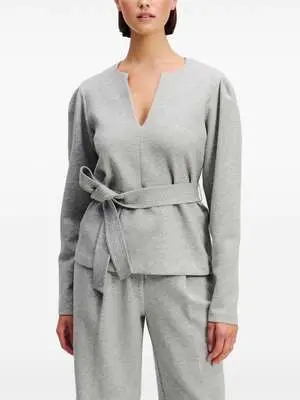 Karl Lagerfeld V-neck Belted Sweatshirt
