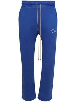 Rhude Fleece Drawstring Track Pants Blue