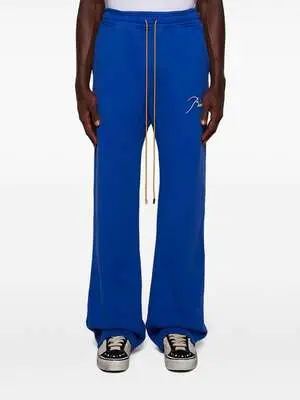 Rhude Fleece Drawstring Track Pants - Blue