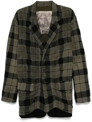 ZIGGY CHEN Check Pattern Blazer