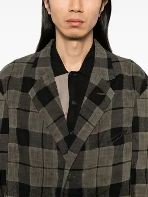 ZIGGY CHEN Check Pattern Blazer