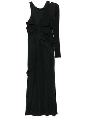 YEHUAFAN Asymmetric Sleeves Long Dress