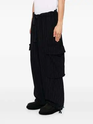 GREG LAUREN Pinstriped Wide Leg Trousers