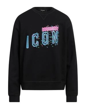 Dsquared2 Man Sweatshirt White Size M Cotton, Elastane Black
