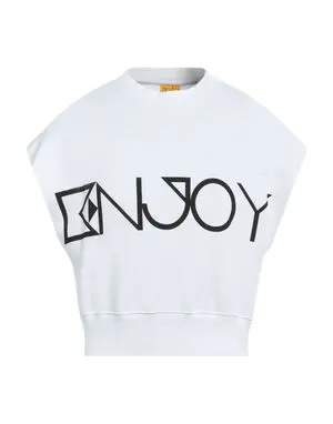 EBIT Cotton French Terry Sweatshirt With Graphic Print - White