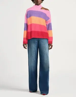 KAOS Striped Knit Turtleneck - Pink
