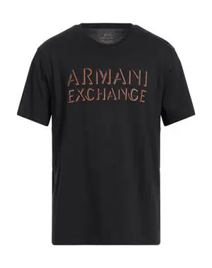 Armani Exchange Man T-shirt White Size Xs Cotton Black