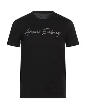 Armani Exchange Man T-shirt Plum Size S Cotton Black