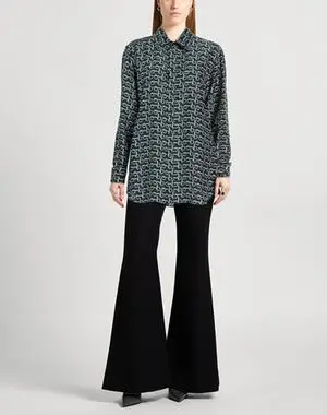 Burberry Long Sleeve Multicolor Silk Shirt - Green
