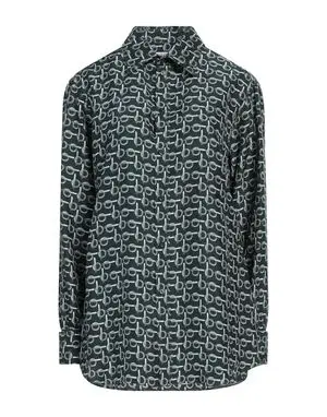 Burberry Long Sleeve Multicolor Silk Shirt - Green