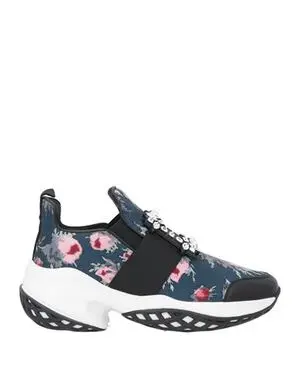 ROGER VIVIER Chunky Floral-print Sneakers - Navy