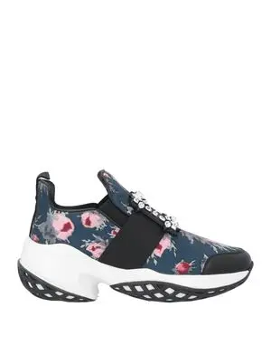ROGER VIVIER Chunky Floral-print Sneakers - Navy