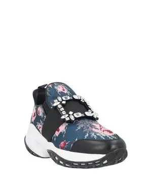 ROGER VIVIER Chunky Floral-print Sneakers - Navy
