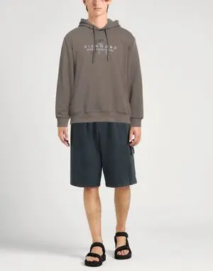 John Richmond Fleece Embroidered Logo Hoodie - Beige