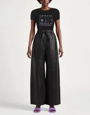 Armani Exchange Cotton Elastane Sequined Logo Print T-shirt