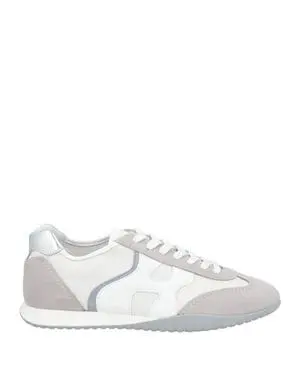Hogan Lace-up Sneakers With Suede And Metallic Details - Light Grey